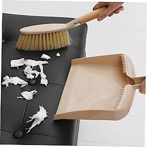 FOYTOKI 1 Set 2pcs Desktop Dustpan Computer Keyboard Cleaner Small Hand Mini Cleaning Brush Tiny Broom Dustpan Kit Broom Outdoor Miniature Dustpan and Brush Home Dust Remover Pp Beige