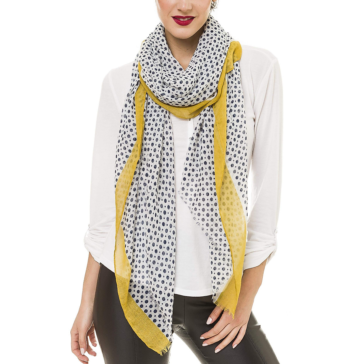 MELIFLUOS DESIGNED IN SPAIN Scarf for Women Lightweight Geometric Fashion Fall Winter Scarves Shawl Wraps (SS124)