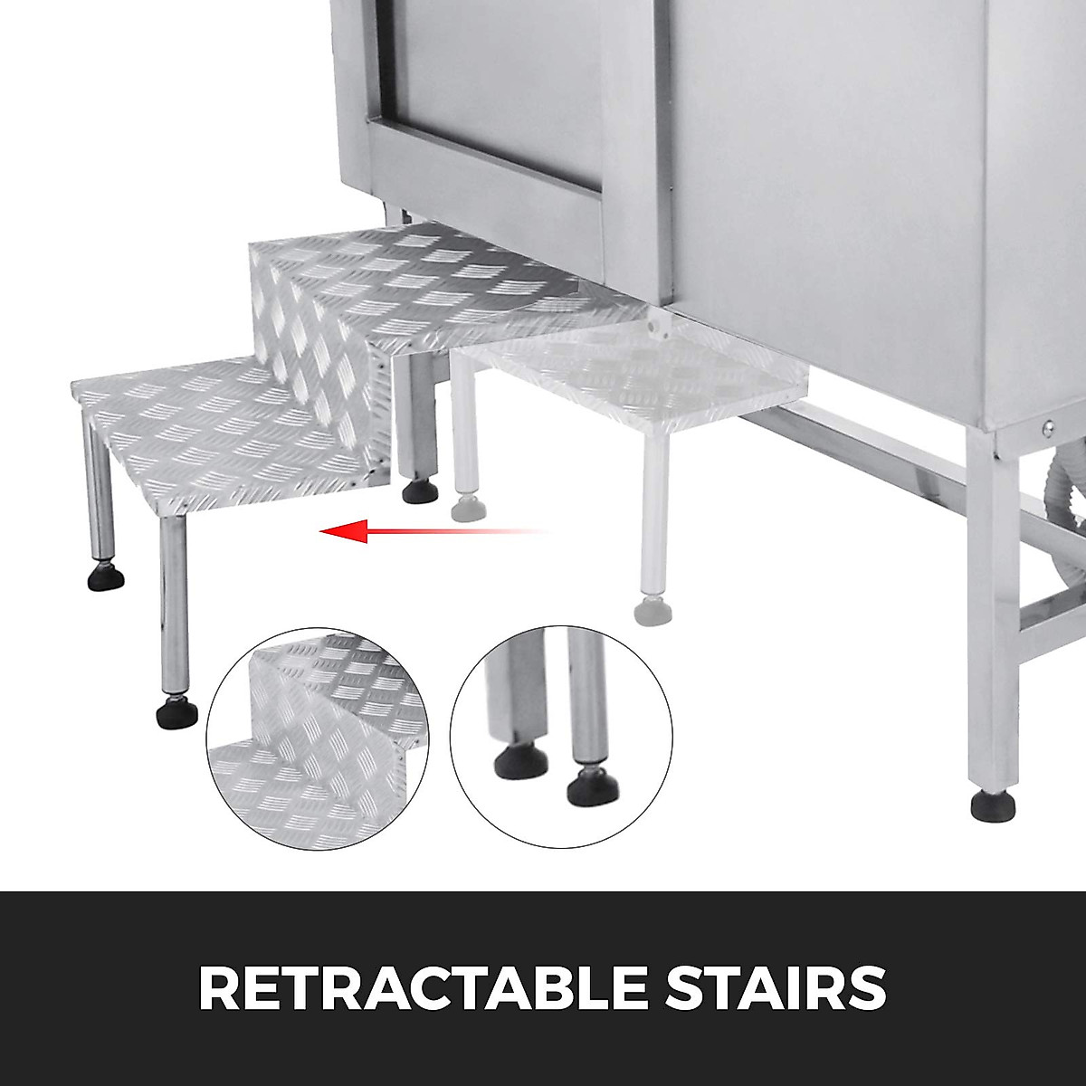 VEVOR 62 inch Professional Dog Grooming Tub Stainless Steel Pet Bathing Tub Large Dog Wash Tub with Faucet Walk-in Ramp Accessories Dog Washing Station Pet Bath Tub