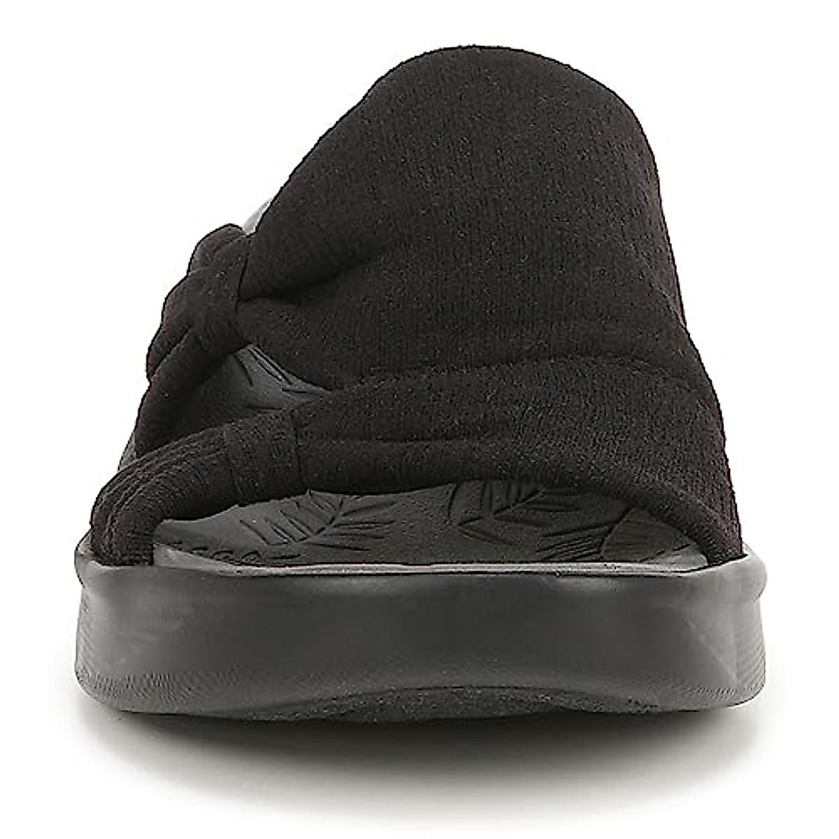 BZees Womens Smile More Slide Sandal, Black, 8.5 US