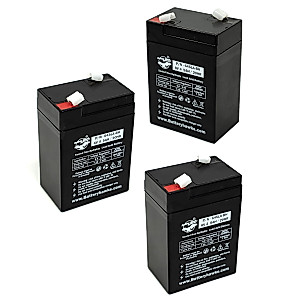(3 Pack) ELB-0604 Battery ELB0604 SLA Sealed Lead Acid 6V4.5AH for Exit Sign Emergency Light 6V 4.5AH Battery UB645 SLA0905 AH 4.0 AMP Hour 120255