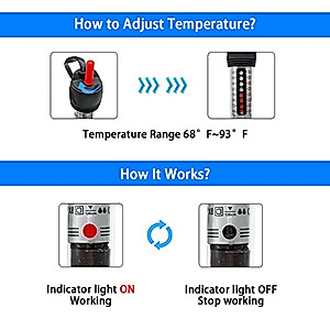 Nobiqfoq Fish Tank Aquarium Heater - Submersible Thermostat Adjustable Temperature Heater for Saltwater & Freshwater 50W