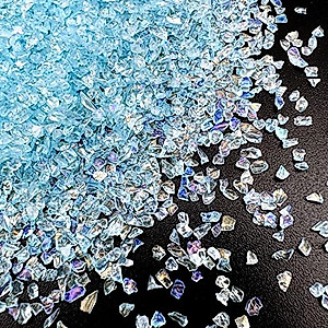 12 Box Transparent Crushed Glass Craft Glitter for Resin Art,Small Broken Glass Pieces Irregular Metallic Crystal Chips Chunky Flakes Sequins for Nail Arts DIY Vase Filler Epoxy Jewelry Making