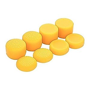 for PS5, PS4, PS3, Switch Pro, Xbox one, Xbox 360, Wii U, PS2 Controller Analog Stick Thumbsticks Joystick Cap Rubber Cover Silicone Thumb Grip Cap Joystick Thumbstick Replacement (Pack of 8 Yellow)