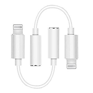 [2 Pack] 3.5mm Adapter for iphone Headphones,Apple MFi Certified Lightning to 3.5 mm Headphone Jack Adapter Aux Dongle Cable Converter Compatible with iPhone 12 11 Pro XR XS X 8 7 iPad Support All iOS