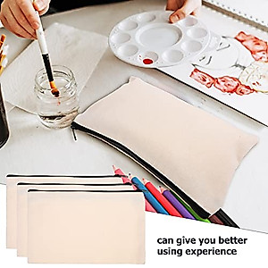 STOBOK Canvas Tool Bags 25 Pieces Blank DIY Craft Bag Canvas Pen Pencil Case for School Supplies Invoice Bill