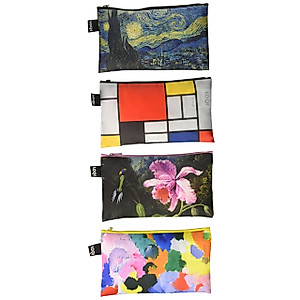 LOQI Museum Zip Pockets, (Set of 4), Multicolor