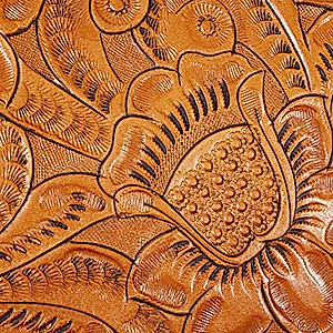 Mauzari Sonoma Women's Large Tooled Leather Hobo Handbag (Honey)