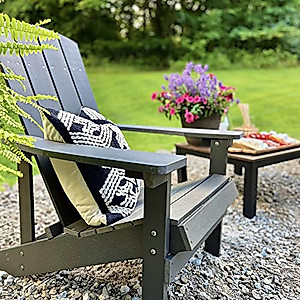 Aok Garden Adirondack Chairs Set of 2, Weather Resistant Hips Plastic Fire Pit Chairs, Modern Poly Adorondic Outside Chairs, 350 LBS Adirondack Chair for Easy Assembly, Grey