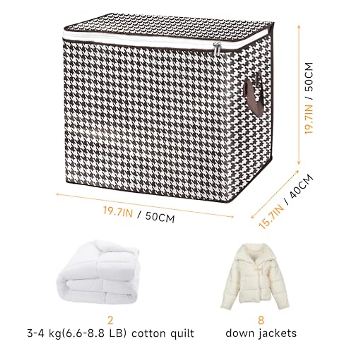 6 Pack Foldable Large Capacity Clothes Storage Bag Organizer for Comforters, Blankets, Bedding, Foldable with Sturdy Zipper and Handle 100L