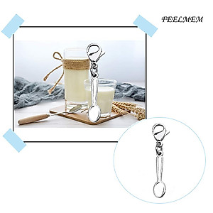 FEELMEM Spoon Charm Little Spoonnie Clip on Charm Zipper Pull Spoon Theory Jewelry Spoonnie Gift Tablespoon Spoon Pendant