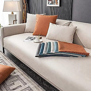 LIANGLAOI Faux PU Leather Sofa Cover for 1 2 3 4 Seater,Waterproof Non-Slip Sectional Couch Cover,L Shaped Sofa Slipcover for Dogs Pets Children Furniture Protector-Blue,1pc-45x45cm/Pillowcase