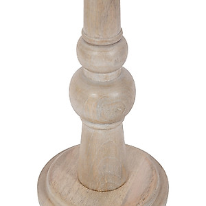 Kate and Laurel Wegner Coastal Wooden Round Drink Table, 8 x 23, Whitewash, Elegant and Durable Pedestal Table for Use as Small Drink Table, Plant Stand, or Decorative Item Display