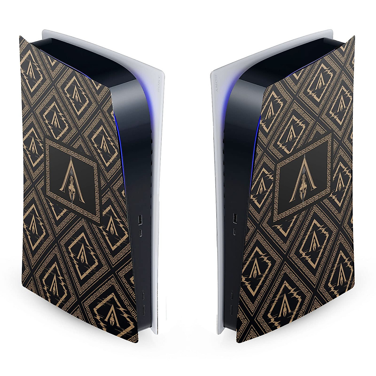 Head Case Designs Officially Licensed Assassin's Creed Grunge Black Flag Logos Vinyl Faceplate Sticker Gaming Skin Decal Cover Compatible With Sony PlayStation 5 PS5 Digital Edition Console