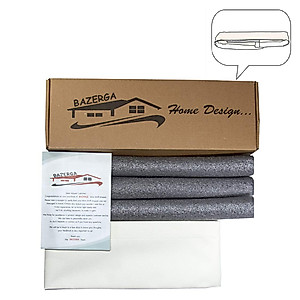 BAZERGA Under Door Draft Stopper One Sided Weather Stripping Door Seal Strip with Hook and Loop Self Adhesive Tape Noise Draft Blocker Dust and Sound Proof Energy Saving Door Stopper 35.4" (White)