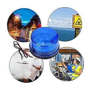 12V Blue Alarm Signal, Blue LED Strobe Beacon Alarm Flashing Light without Sound Explosion-proof, Can be Used in the Field for Home Security Alarm System