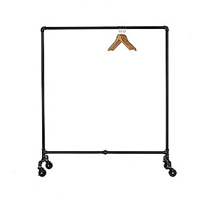 Industrial Pipe Rolling Clothing Rack by William Robert's Vintage