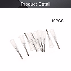 Utoolmart Industrial Dispensing Needle, 17G Blunt Tip Syringe Needles with Luer Lock, Stainless Steel Precision Applicator, for Refilling E-Liquid Inks and Syringes, Transparent Color, 10pcs