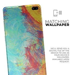 DesignSkinz Vibrant Colored Messy Painted Canvas Protective Vinyl Decal Wrap Skin Cover Compatible with The Samsung Galaxy S20 (Screen Trim & Back Glass Skin)