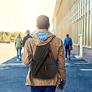 Phenas 2 In 1 Vintage Chest shoulder Bag Canvas Sling Bag Casual Backpack for Men Women Daily Outdoor Sport Cycling Hiking