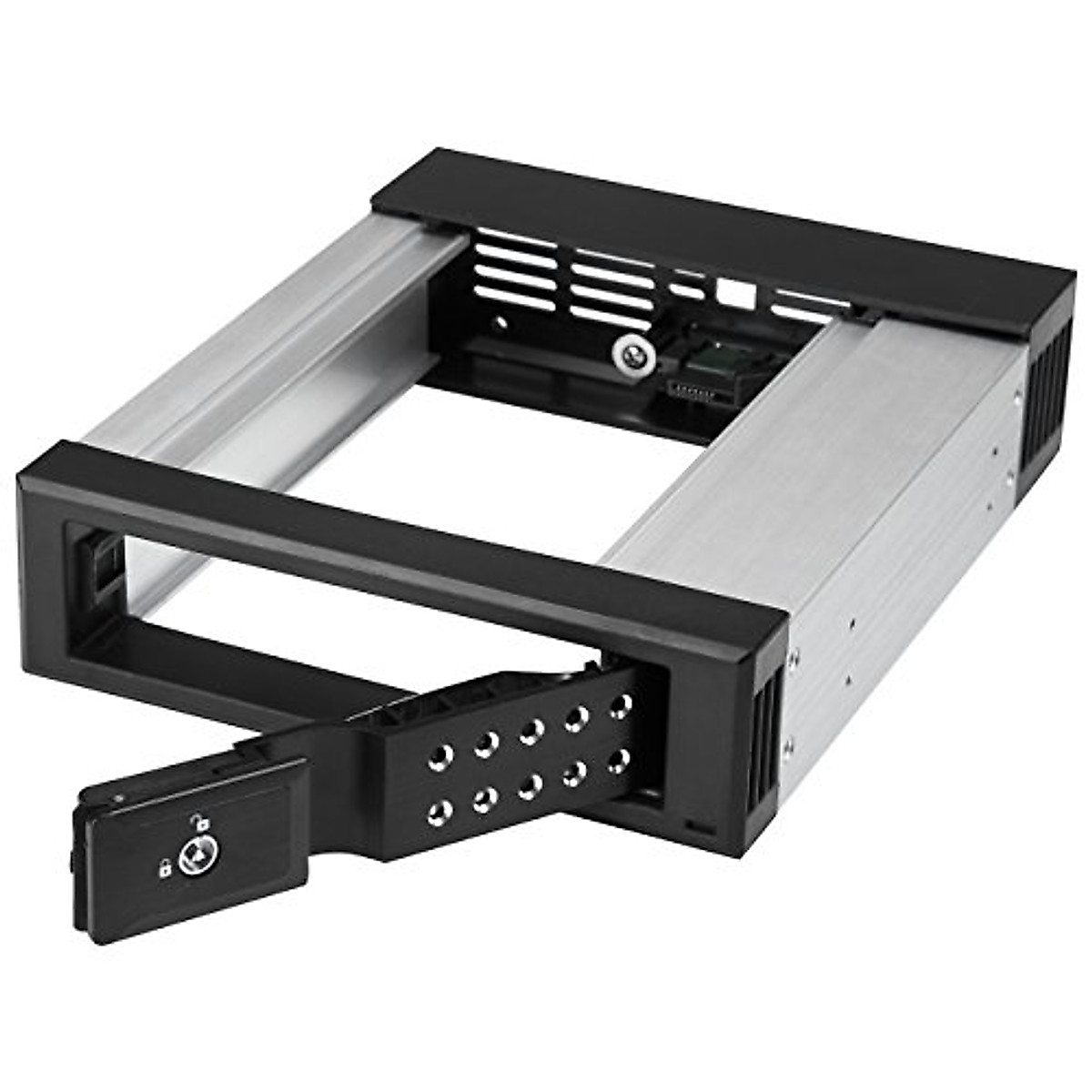 StarTech.com 5.25" to 3.5" Trayless Hard Drive Hot Swap Bay - Removable Hard Drive Bay for 3.5" SATA/SAS Drives - Aluminum (HSB1SATSASBA)