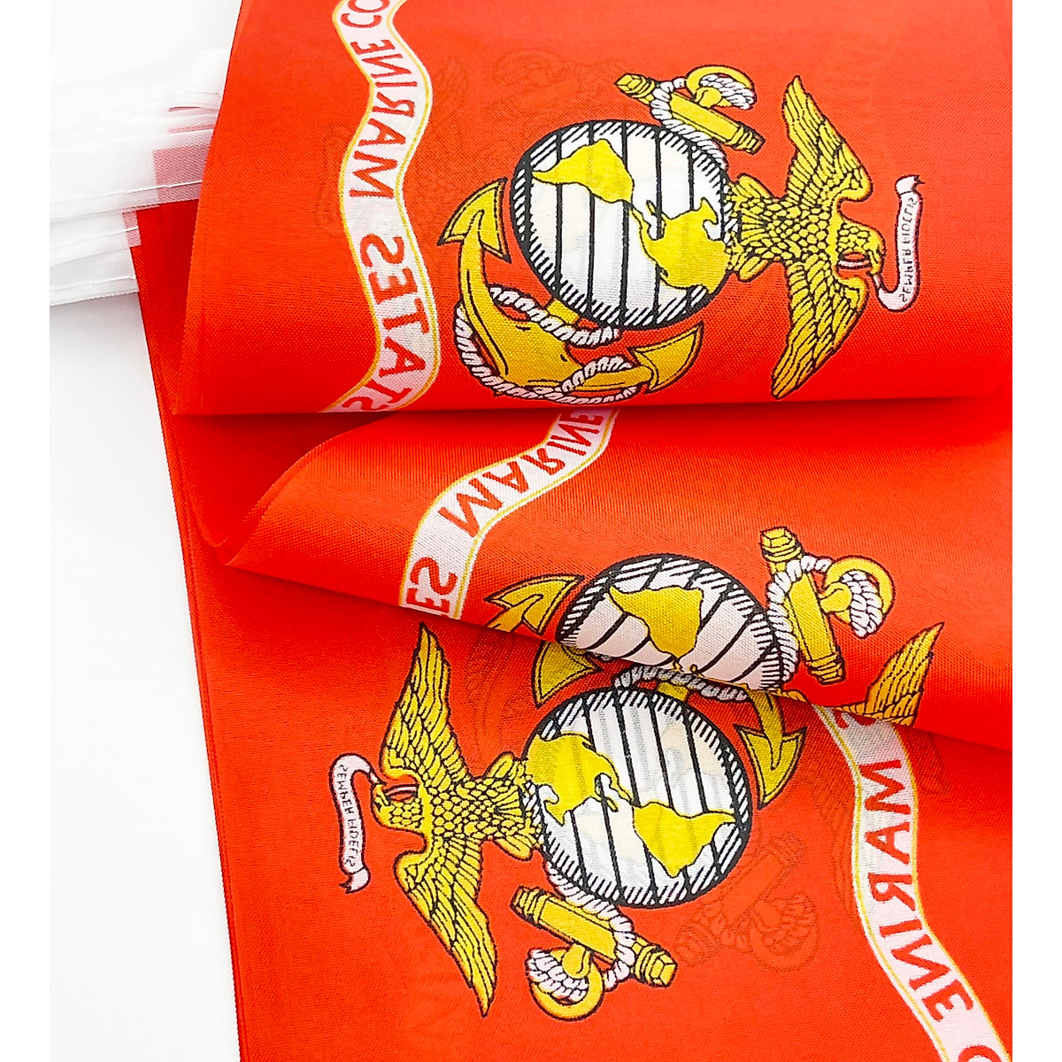 FWIW 2 Pack USA Marine Corps Banner String Small Mini American Military Pennant Flags July 4th Veteran Party Memorial Day Party Outdoor Yard Decorations