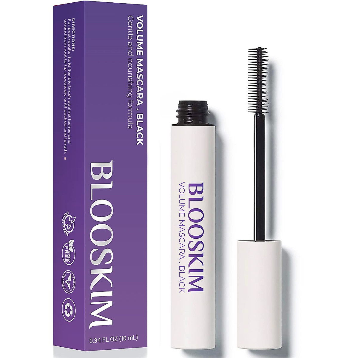 Mascara for Older Women 60 Plus, Prime Mascara, Lengthening & Strengthening Lash Mascara for Mature Women, Volumizing, Long Stay, Hypoallergenic Waterproof Mascara for women over 50 - Black 0.34 FL OZ