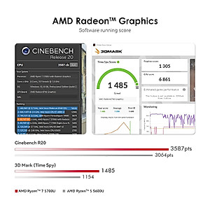 TRIGKEY Ryzen 7 Mini PC 8 Core 16 Thread Mini Computer OS Desktop PC 5700U（Up to 4.0GHz） 32G DDR4+500G NVME SSD 15W TPD Micro PC | 8Core 1900MHz HD Graphics | WiFi-6 | BT 5.2 | Type-C | OS