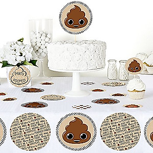 Party 'Til You're Pooped - Poop Emoji Party Giant Circle Confetti - Party Decorations - Large Confetti 27 Count