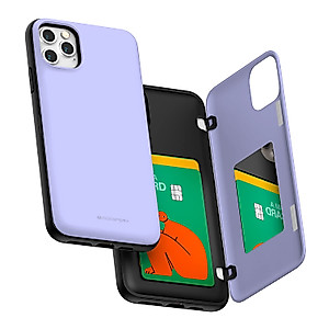 GOOSPERY iPhone 11 Pro Max Wallet Case with Card Holder, Easy Magnetic Door Closure Protective Dual Layer Bumper Sturdy Phone Back Cover (Lilac Purple)