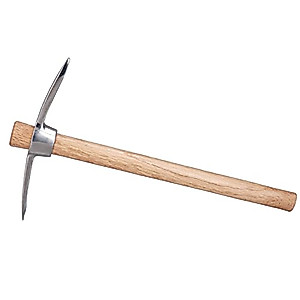 Pickaxe Hoe Hand Cultivator Gardening Hoe Cultivator Garden Tool Dual-Purpose Bonsai Hand Tiller Stainless Steel Pick Hoe Short Claw Rake with Wooden Handle for Bonsai Nurseries Garden