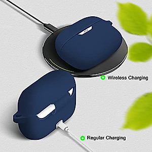 MOLOPPO Silicone Carrying Case Compatible with JBL Tune 230NC TWS, Portable Scratch Shock Resistant Cover with Carabiner,Midnight Blue