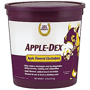 Horse Health Apple-Dex Apple Flavored Electrolytes for Horses, Replaces minerals lost during exercise, under stress or extreme weather conditions, 5 pound