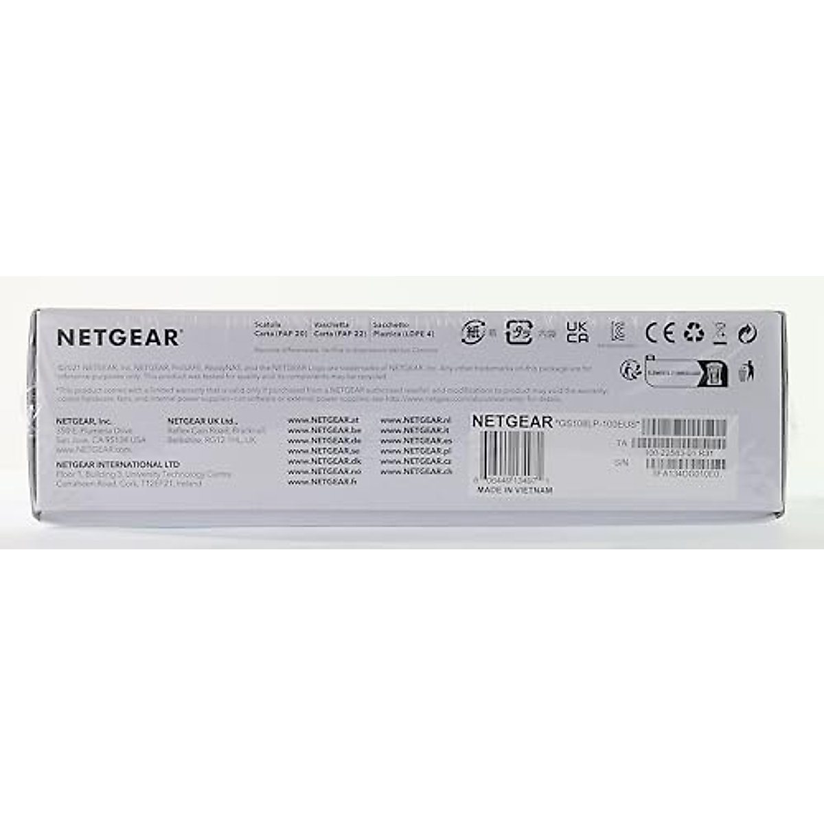 NETGEAR 8-Port Gigabit Ethernet PoE Network Switch, Hub, Internet Splitter (GS108LP) - with 8 x PoE+ @ 60W Upgradeable, Desktop/Rackmount, and ProSAFE Lifetime Protection