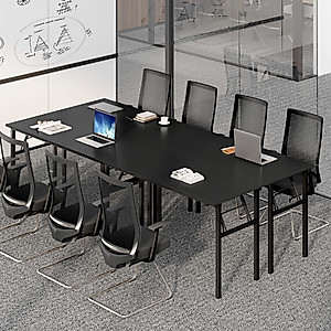 Need Home Office Desk - 60 Inches Large Computer Desk Sturdy Black Table Foldable Desk Gaming Computer Table No Assembly Required AC5CB 60 inch