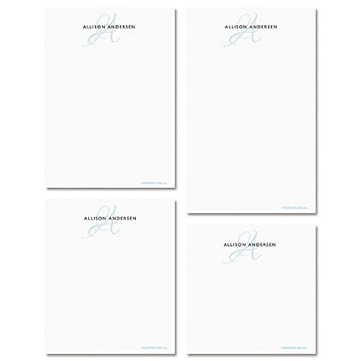 Current Initial Personalized Notepad Set – Set of 4 100-Sheet Pads, Multiple Sizes, Great for Shopping Lists, Grocery Lists and Personalized Gifts, Printed in the USA