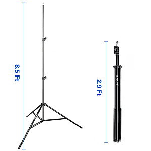 EMART 8.5 Ft Light Stand for Photography, 2 Pack Portable Photo Video Lighting Tripod with Carry Case for Speedlight, Flash, Softbox, Strobe, Camera, Selfie, Photographic Portrait