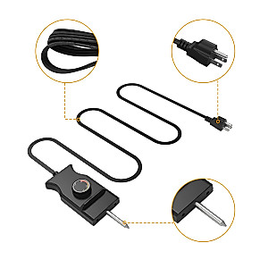 AJinTeby Universal Electric Smoker and Grill Heating Element with Adjustable Thermostat Cord Controller for Masterbuilt Smokers & Turkey Fryers, 1500 Watts Higher Heat
