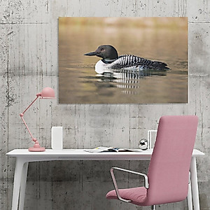 RCCER Common Loon Canvas Poster Bedroom Decor Sports Landscape Office Room Decor Gift,Canvas Poster Wall Art Decor Print Picture Paintings for Living Room Bedroom Decoration 08x12inch(20x30cm)