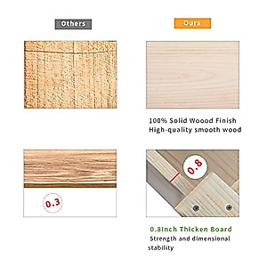 TMEE 4FT Raised Garden Bed Wooden Elevated Wood Planter Garden Box Kit for Vegetable Flower Herb Gardening Backyard Patio, Easy Assembly, 30in Height