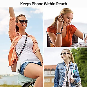 Zafolia Cell Phone Lanyard, Phone Lanyard Crossbody, Wrist Strap, lanyards for Keys, Universal Adjustable Shoulder Neck Straps for iPhone Case ID Badges and Most Smartphones (Pretty Flowers)