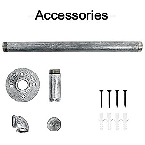 HouseAid Industrial Pipe Paper Towel Holder for Kitchen, Vintage Style Heavy Duty DIY Rustic Paper Towel Rack, Wall Mount, Antique Silver