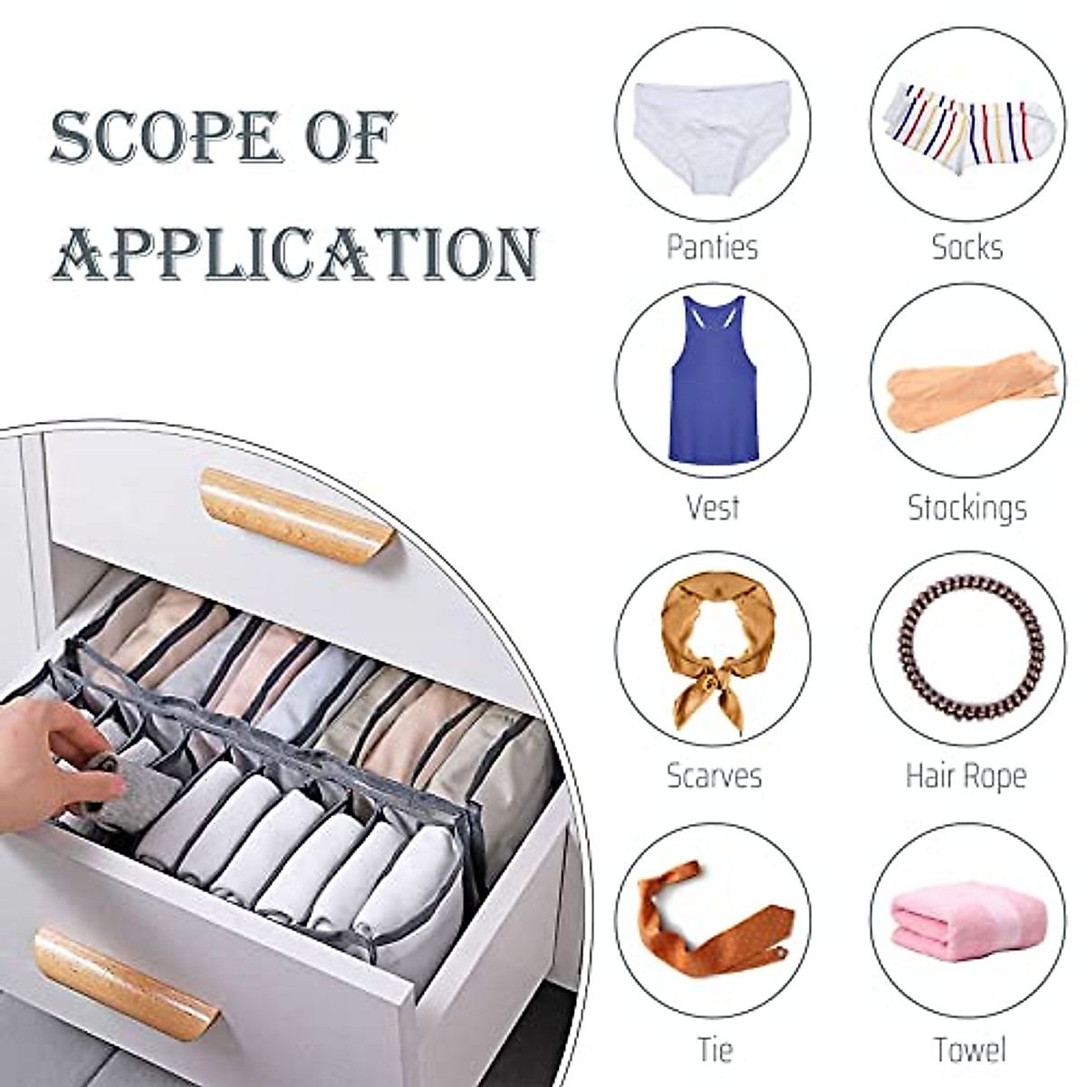 7 Grid Thickened And Upgraded Laundry Cabinet Clothes Finisher, Folding Drawer Wardrobe Clothes Finisher, Suitable For Jeans / T-shirts / Underwear / Shorts /Socks And Other Clothes