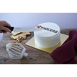 Kyocera Advanced Ceramic Revolution Series 7-inch Serrated Slicing Bread Knife, Black Handle, White Blade