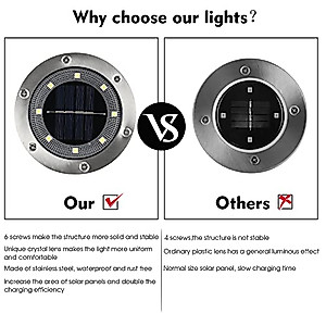 SOLARTRIP Solar Ground Lights, 2023 Newest Upgraded Outdoor Garden Waterproof Bright in-Ground Lights, Landscape Lights for Pathway,Yard,Deck,Lawn,Patio,Walkway （4 Pack - White Light）