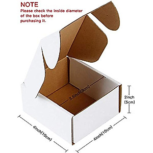 RUSPEPA Recyclable Corrugated Box Mailers - Cardboard Box Perfect for Shipping Small - 4" x 4" x 2" - 50 Pack - Oyster White