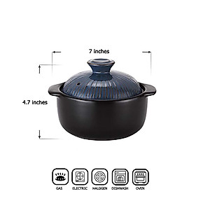 Kitchen Flower Lucia Natural Glazed Ceramic Porcelain Cookware Hot Pot (Beige Pink 1400ml)