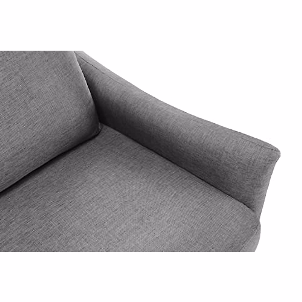 LCH 66.9" Modern Fabric Sofa, Upholstered Wood Base-Two-Cushion Design Furniture Suitable for Small Spaces, Living Room, Office, Soft Couch Easy to Install (Light Grey,Loveseat)