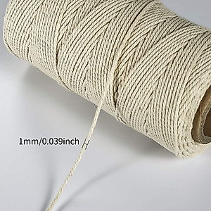 TJ.MOREE Butchers Twine, 3Ply 100m/328 1mmThick Feet Food Safe Cotton Cooking Meat Rope String Bakers Twine Fit to Parcel Sausage and Decorate Crafts (White)