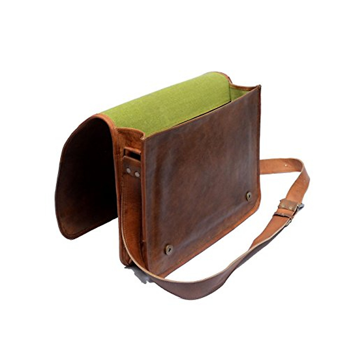 Leather Real Messenger Bag for Laptop Briefcase Satchel Men and Women Handmade Laptop Bag Satchel Bag Padded Messenger Bag (13 inch Small)